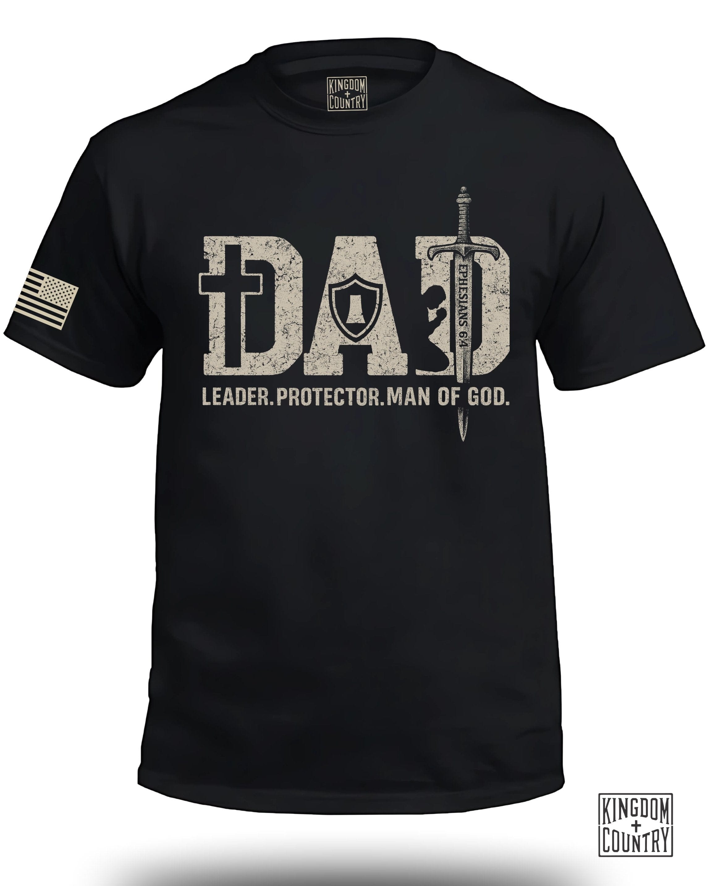Dad-Leader Protector Man Of God (Front) T-Shirt – Kingdom+Country